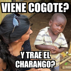 Meme Skeptical 3rd World Kid - viene cogote? y trae el charango? - 33077920