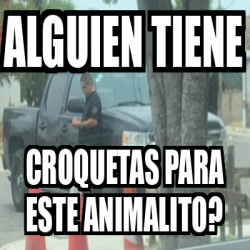 Meme Personalizado - alguien tiene Croquetas para este animalito ...