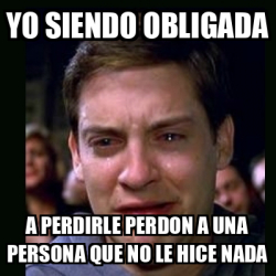 Meme crying peter parker - yo siendo obligada a perdirle perdon a una ...
