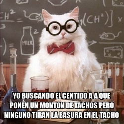 Meme Chemistry Cat - yo buscando el centido a a que ponen un monton de ...