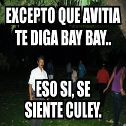 Meme Personalizado - excepto que avitia te diga bay bay.. eso si, se ...