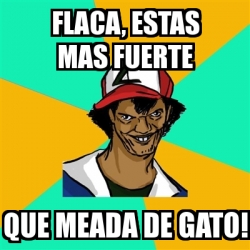 Meme Ash Pedreiro - Flaca, estas mas fuerte que meada de gato! - 4146337