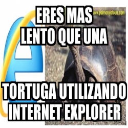 Meme Personalizado - ERES MAS LENTO QUE UNA Tortuga Utilizando Internet ...