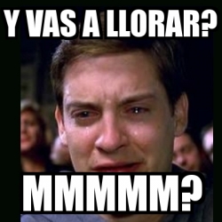 Meme crying peter parker - Y VAS A LLORAR? mMMMM? - 4279135