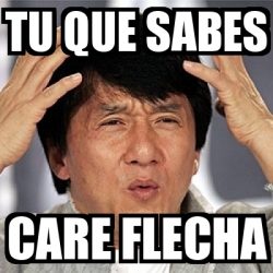Meme Jackie Chan - Tu que sabes Care flecha - 4308827