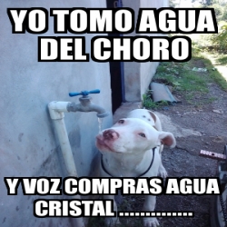 Meme Personalizado - yo tomo agua del choro y voz compras agua cristal ...