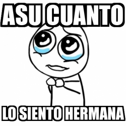 Meme Por favor - asu cuanto lo siento hermana - 4387679