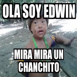 Meme Personalizado - ola soy edwin mira mira un chanchito - 4442620