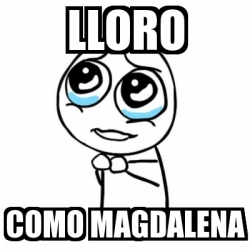 Meme Por favor - lloro como magdalena - 4563491