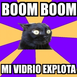 Meme Anxiety Cat - BOOM BOOM MI VIDRIO EXPLOTA - 4761304