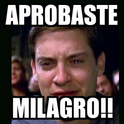 Meme crying peter parker - aprobaste milagro!! - 4799185