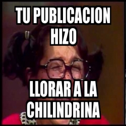 Meme Personalizado - tu publicacion hizo llorar a la chilindrina - 4837082