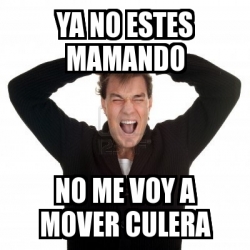 Meme Personalizado - ya no estes mamando no me voy a mover culera - 4994850
