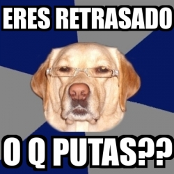 Meme Perro Racista - eres retrasado o q putas?? - 5281200