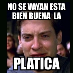 Meme crying peter parker - NO SE VAYAN ESTA BIEN BUENA LA PLATICA - 8557959